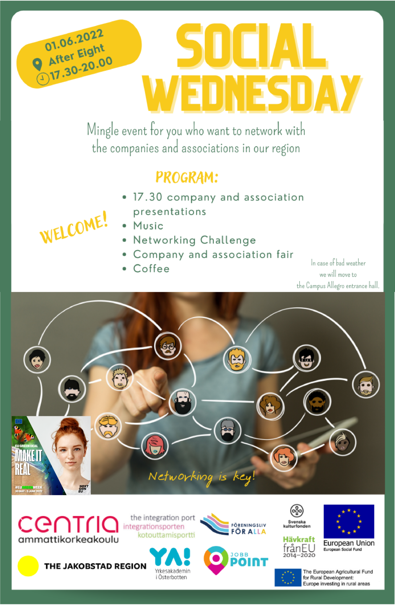 Welcome to our mingle event Social Wednesday 1 June! - Jakobstadsregionen